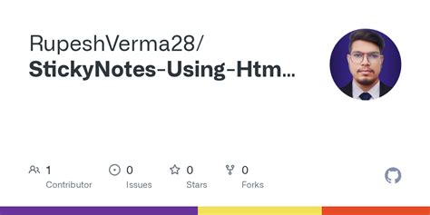 Github Rupeshverma28stickynotes Using Html Css Javascript
