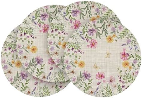 Gandeer Spring Round Braided Placemats Set Of 4 Place Mats