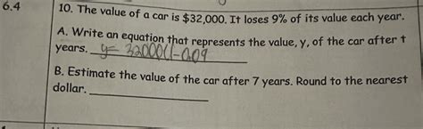 Solved The Value Of A Car Is It Loses Of Its Chegg
