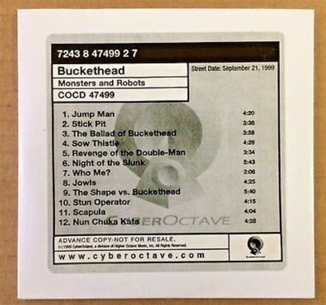 Buckethead Monsters And Robots Cd Album Promo 1999 R12132382