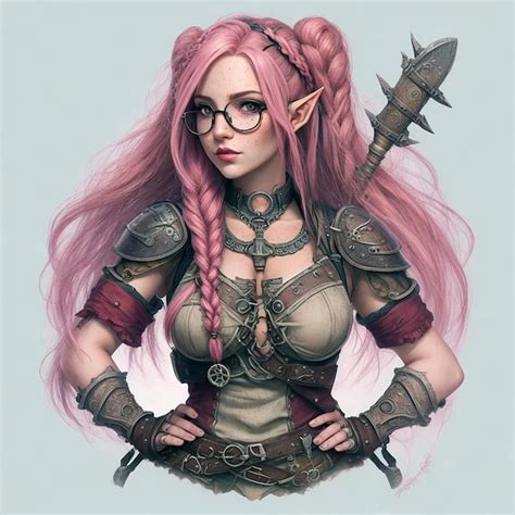 Premium Ai Image Beautiful Elf Posing With Freckles And Glasses And