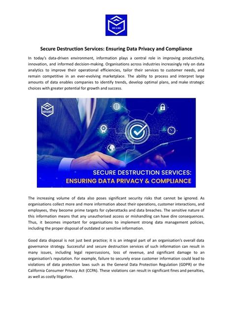 Ppt Secure Destruction Services Ensuring Data Privacy And Compliance