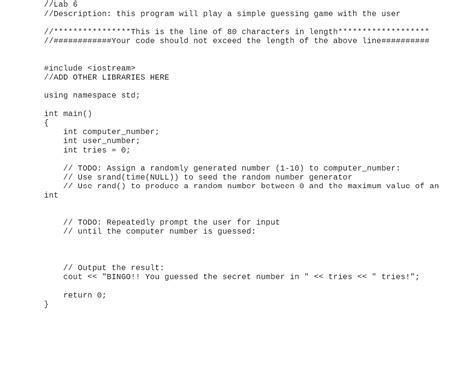 Solved You Will Be Writing A Number Guessing Game Using Lab
