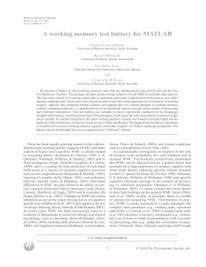 Fillable Online Websites Psychology Uwa Edu A Working Memory Test