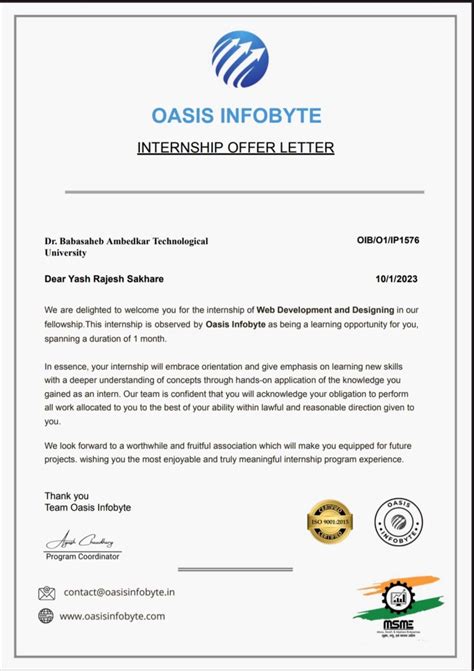 Yash Sakhare On Linkedin Internship Webdesign Newbeginnings