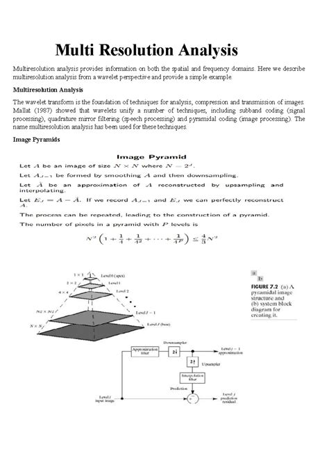 8 Multi Resolution Analysis In Digital Image Processing Multi Resolution Analysis