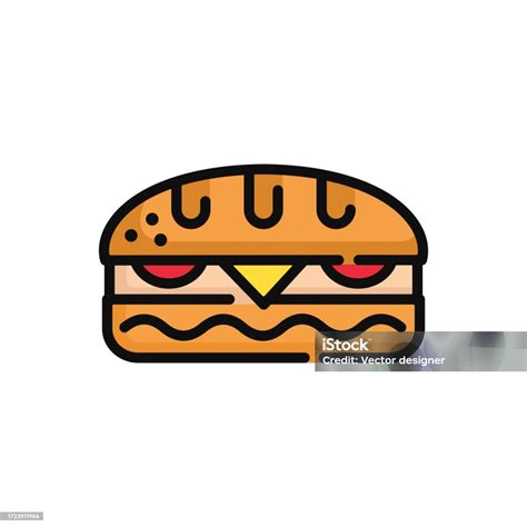 白い背景にサンドイッチベクターイラストサンドイッチアイコン おやつのベクターアート素材や画像を多数ご用意 おやつ アイコン