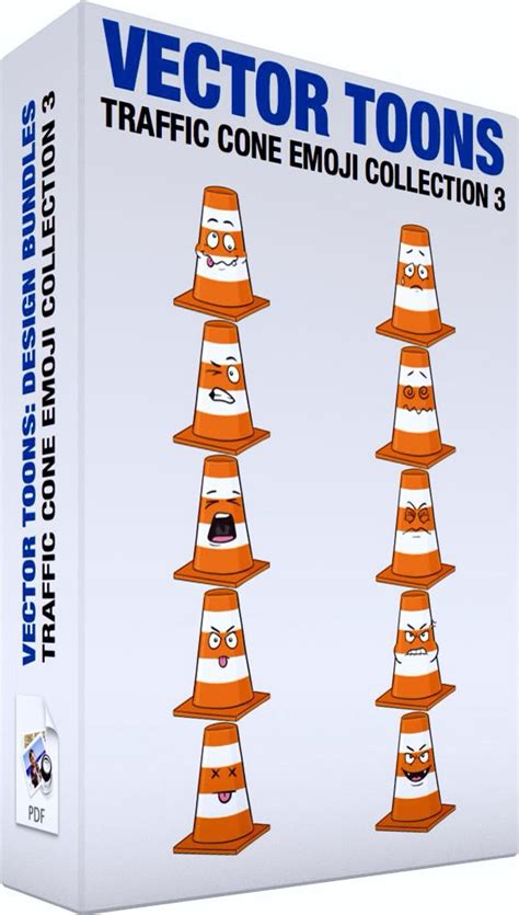 Traffic Cone Emoji Traffic Cone With Face Safety Cone Cartoon