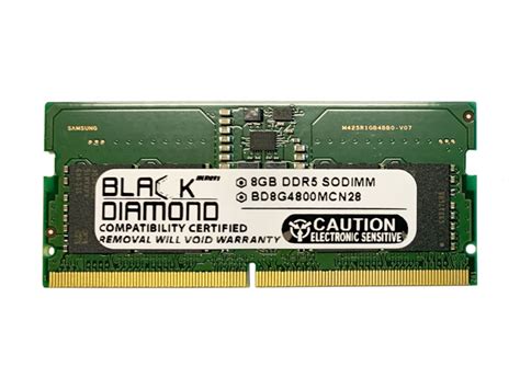Black Diamond 8gb Ddr5 4800 Sodimm Memory 262 Pin Bd8g4800mcn28