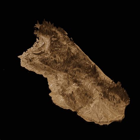 Madagascar Topographic Terrain Map 3d Model Stl For Cnc And 3d Printing Etsy