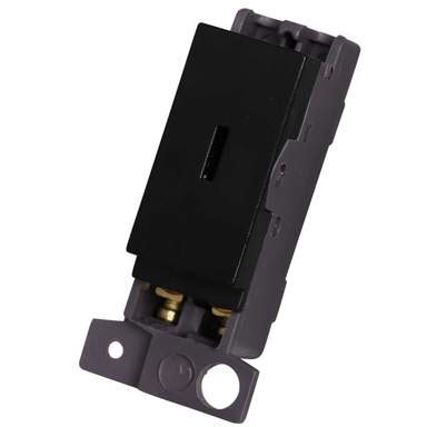 Scolmore Click Mini Grid A Double Pole Key Switch Module Black MD BK CEF