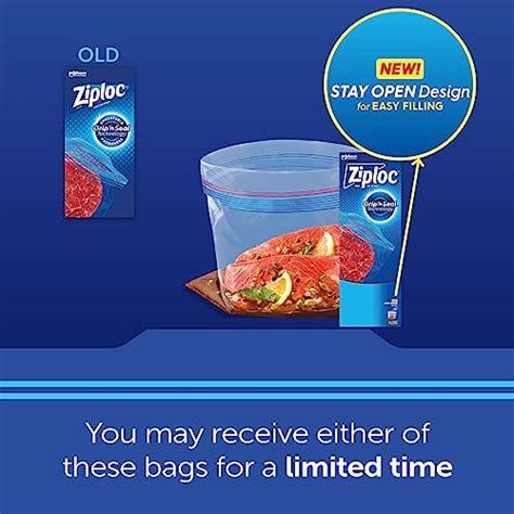 Ziploc Quart Food Storage Freezer Bags New Stay Open Design With Stand