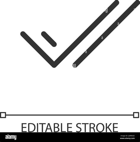 Two Checkmarks Pixel Perfect Linear Ui Icon Stock Vector Image And Art