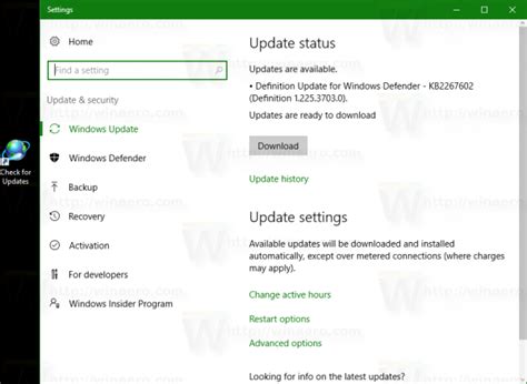Create A Check For Updates Shortcut In Windows 10