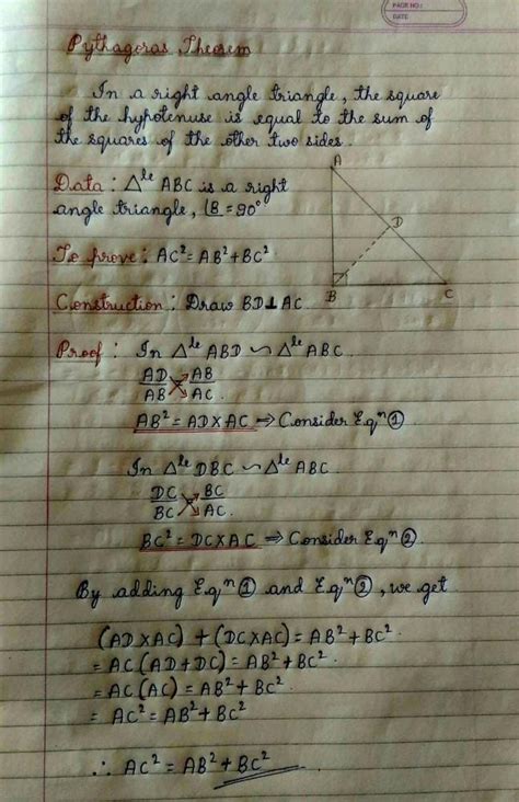 Prove Pythagoras Theorem Edurev Class 10 Question