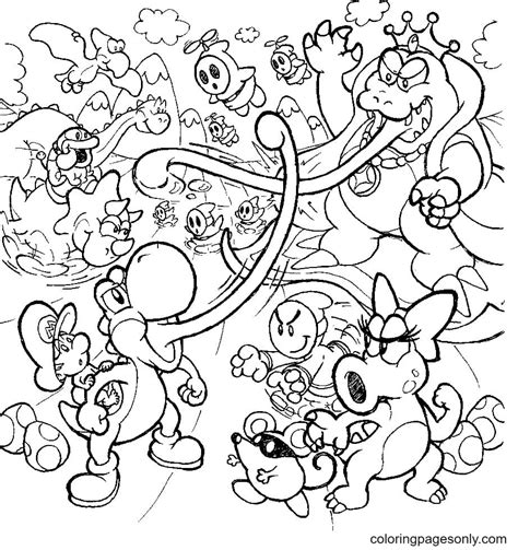 Yoshi Coloring Pages Printable For Free Download