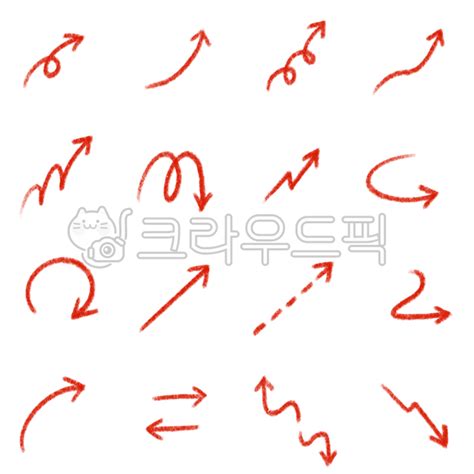 화살표 화살표색연필 빨간화살표 색연필 표시 사진 이미지 일러스트 캘리그라피 디뉴작가