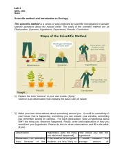 Exploring The Scientific Method In Geology Observations Course Hero