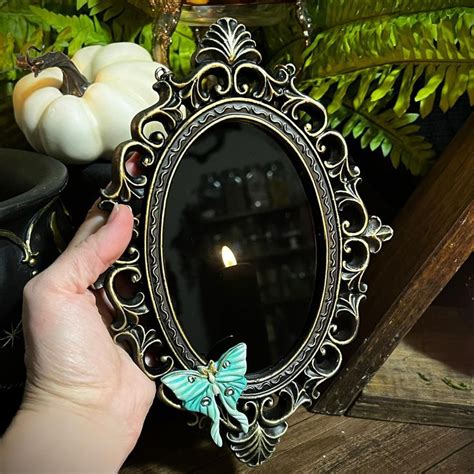 Im Loving How Good This Scrying Mirror With The Luna Moth Came Out Its So Pretty And Was Fun