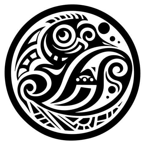 Polynesian Elements Icon Glyph Vector Isolate Silhouette Totem