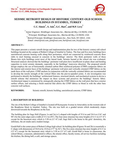 Pdf Seismic Retrofit Design Of Historic … · Seismic Retrofit Design Of Historic Century Old