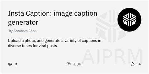 Gpt Insta Caption Image Caption Generator By Abraham Choe Aiprm For Chatgpt