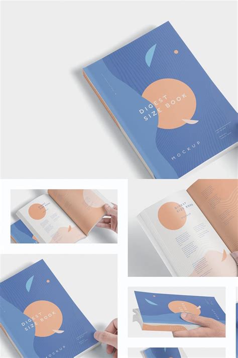 Digest Size Book Mockups Masterbundles
