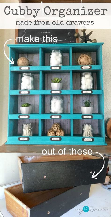 Old Drawer Cubby Organizer My Repurposed Life®