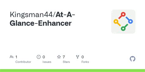 Github Kingsman44at A Glance Enhancer