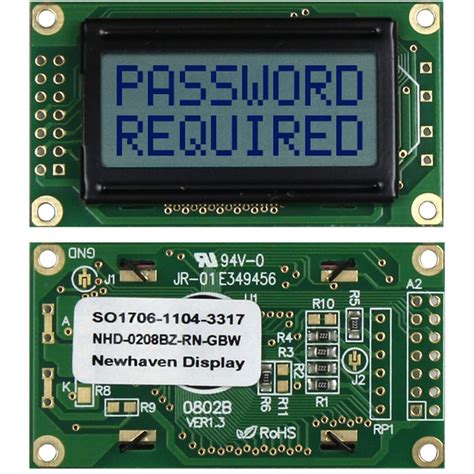 newhaven display international nhd 0208bz rn gbw character display modules lcd nhd series