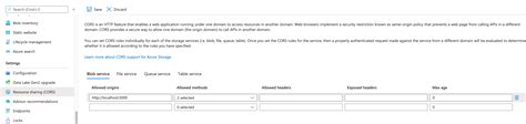 cors has no effect in azure storage dev solutions