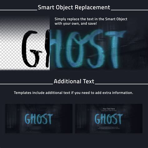 Ghost PSD Text Effect And Social Media Templates Etsy