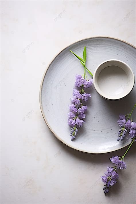 아름다운 보라색 꽃이 있는 회색 접시 배경 배경 화면 및 일러스트 무료 다운로드 Pngtree