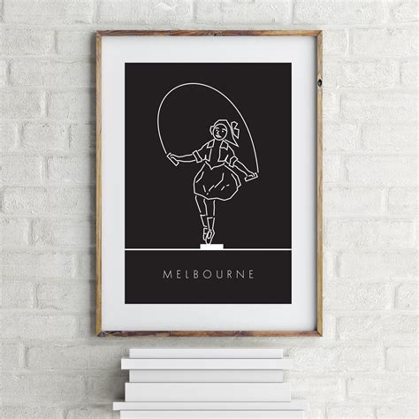 Skipping Girl Vinegar Melbourne A4 Print Australia Iconic Etsy