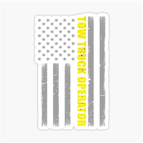 Tow Truck Operator Thin Yellow Line Flag Sticker For Sale By