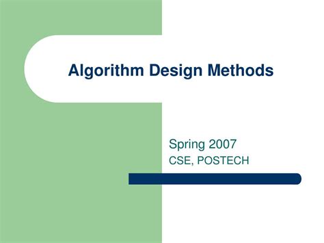 Ppt Algorithm Design Methods Powerpoint Presentation Free Download