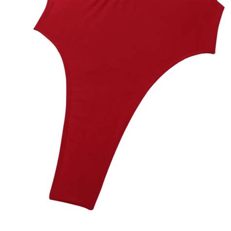 Womens High Cut Leotard Thong Lingerie Bodysuit Tops Sleeveless