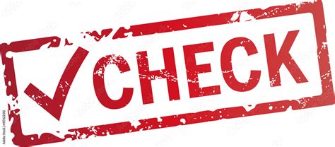 roter stempel check mit haken stock vector adobe stock