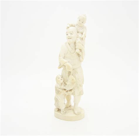 Bonhams A Carved Ivory Figure Group Meiji