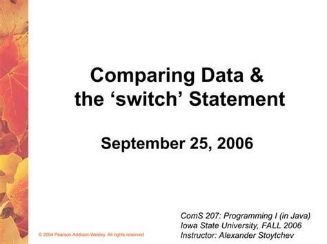 Switch And Control Statement For C Language Ppt