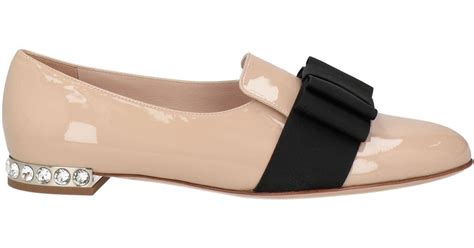 Miu Miu Loafers Leather In Natural Lyst