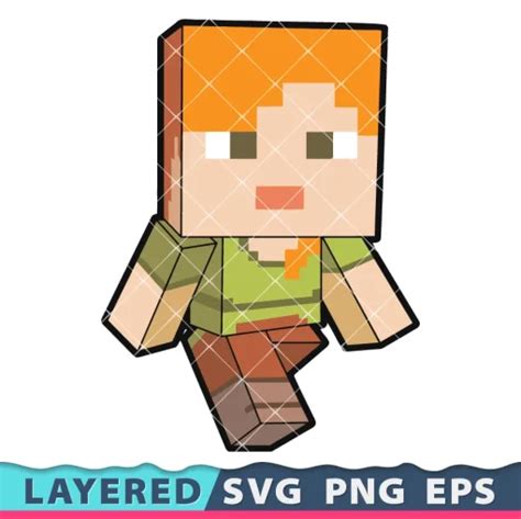 Minecraft Alex 👩 Png Layered Svg Alex Character Cricut Svg Fanart