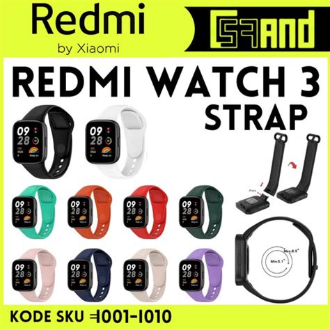 Jual Strap Tali Xiaomi Redmi Watch 3 Jam Smartwatch Silicone Silicon Rubber Kota Surabaya