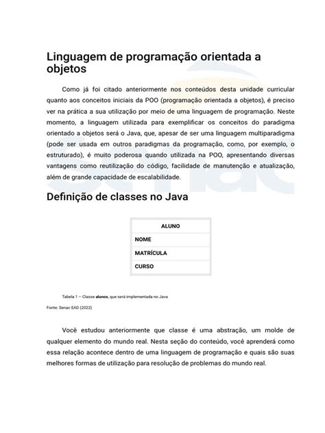 Linguagem De Programação Orientada A Objetos Pdf Java Linguagem De