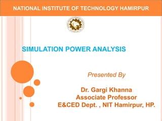 Simulation Power Analysis Low Power Vlsi Ppt