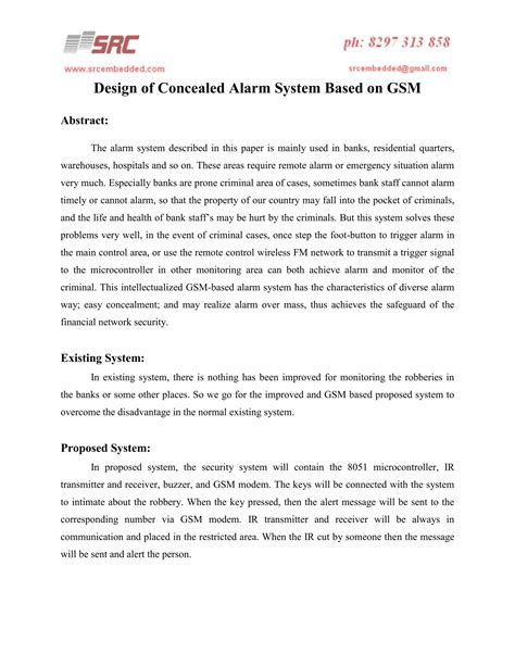 design of concealed alarm system based on gsm pdf