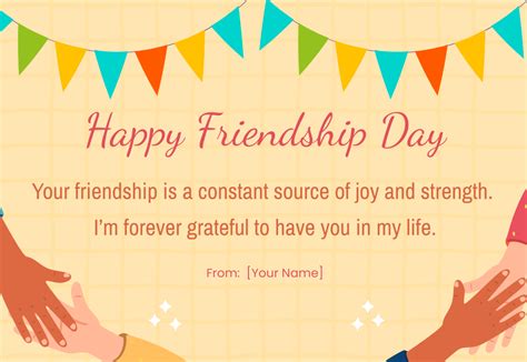 Free Friendship Card Templates Editable And Printable