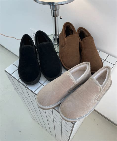 남녀공용 양털 어그 로우 겨울 단화 퍼안감 털 로퍼 3color 에이블리