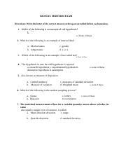 Biostatistics Midterm Exam Practice Questions And Answers Course Hero