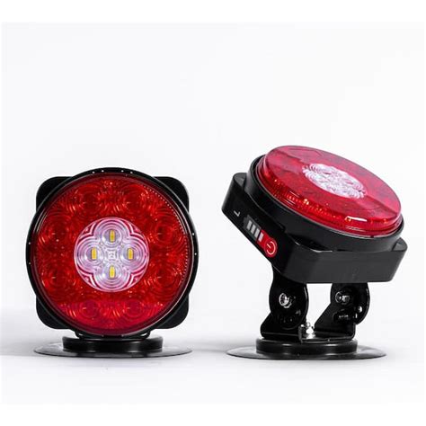 Partsmt Wireless Trailer Tow Lights Magnetic Mount 65 Feet Range 4 Pin